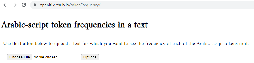 A Token Frequency Counter For OpenITI Texts - KITAB